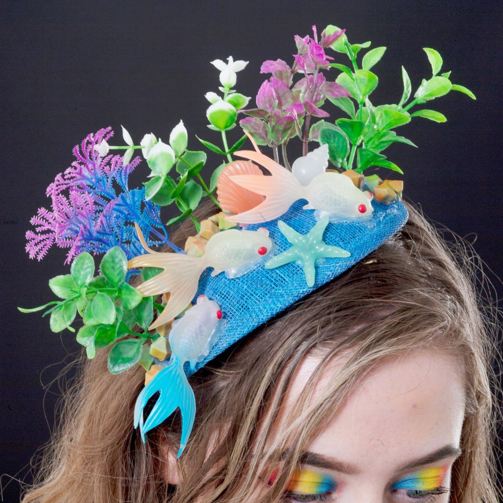 Mermaid Fascinator with Glow in the Dark Fish - theheadonista