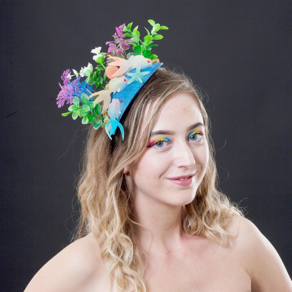 Mermaid Fascinator with Glow in the Dark Fish - theheadonista