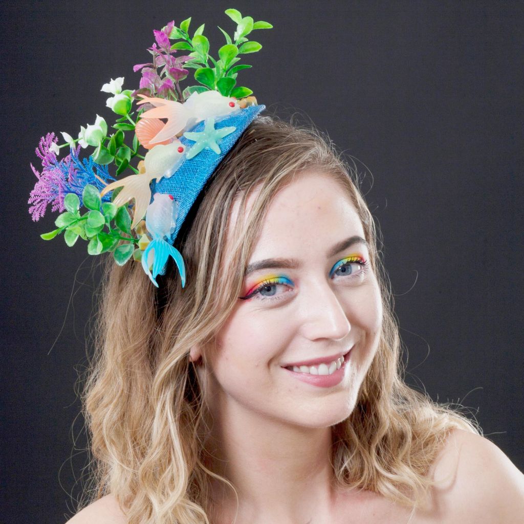 Mermaid Fascinator with Glow in the Dark Fish - theheadonista