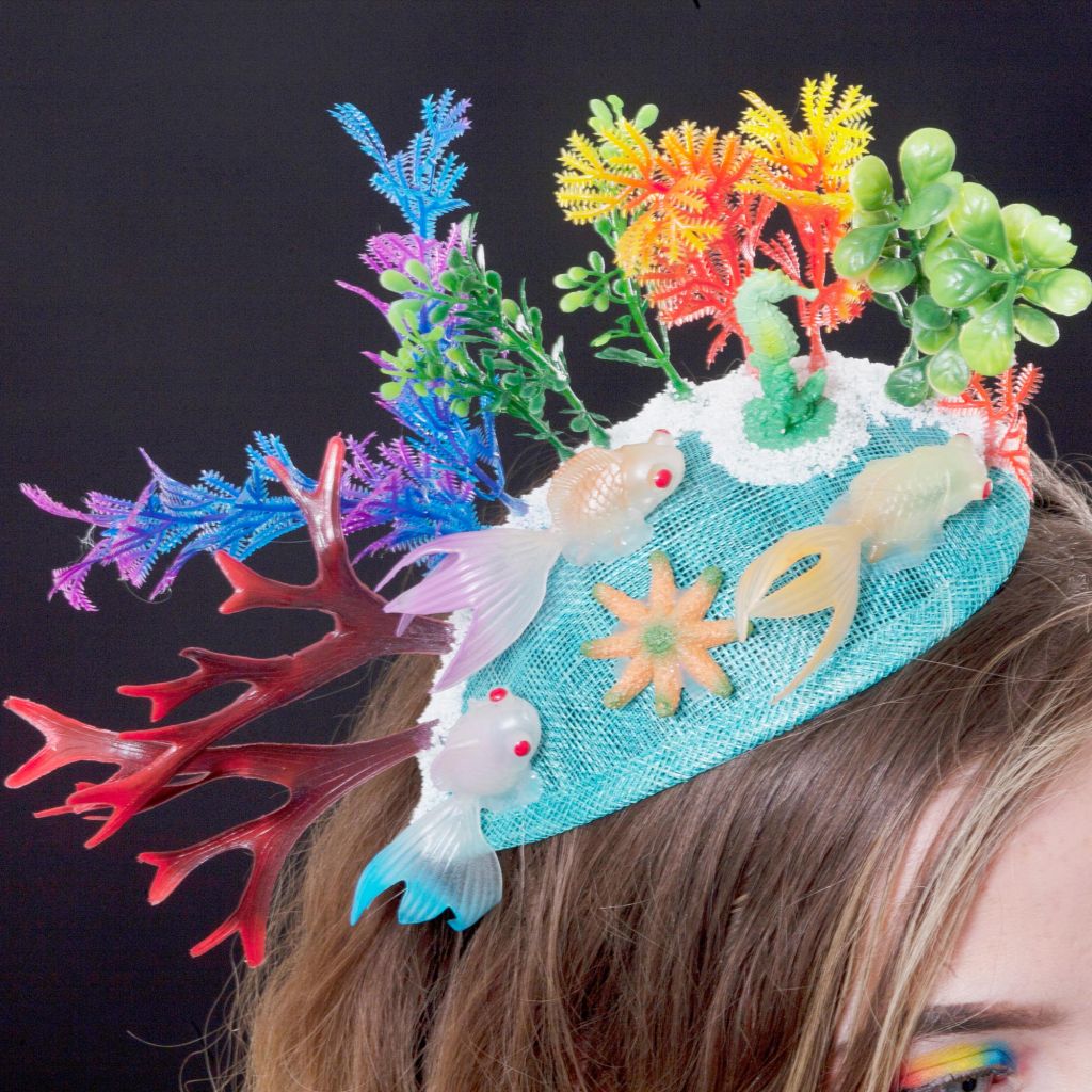 Mermaid Fascinator with Glow in the Dark Fish - theheadonista