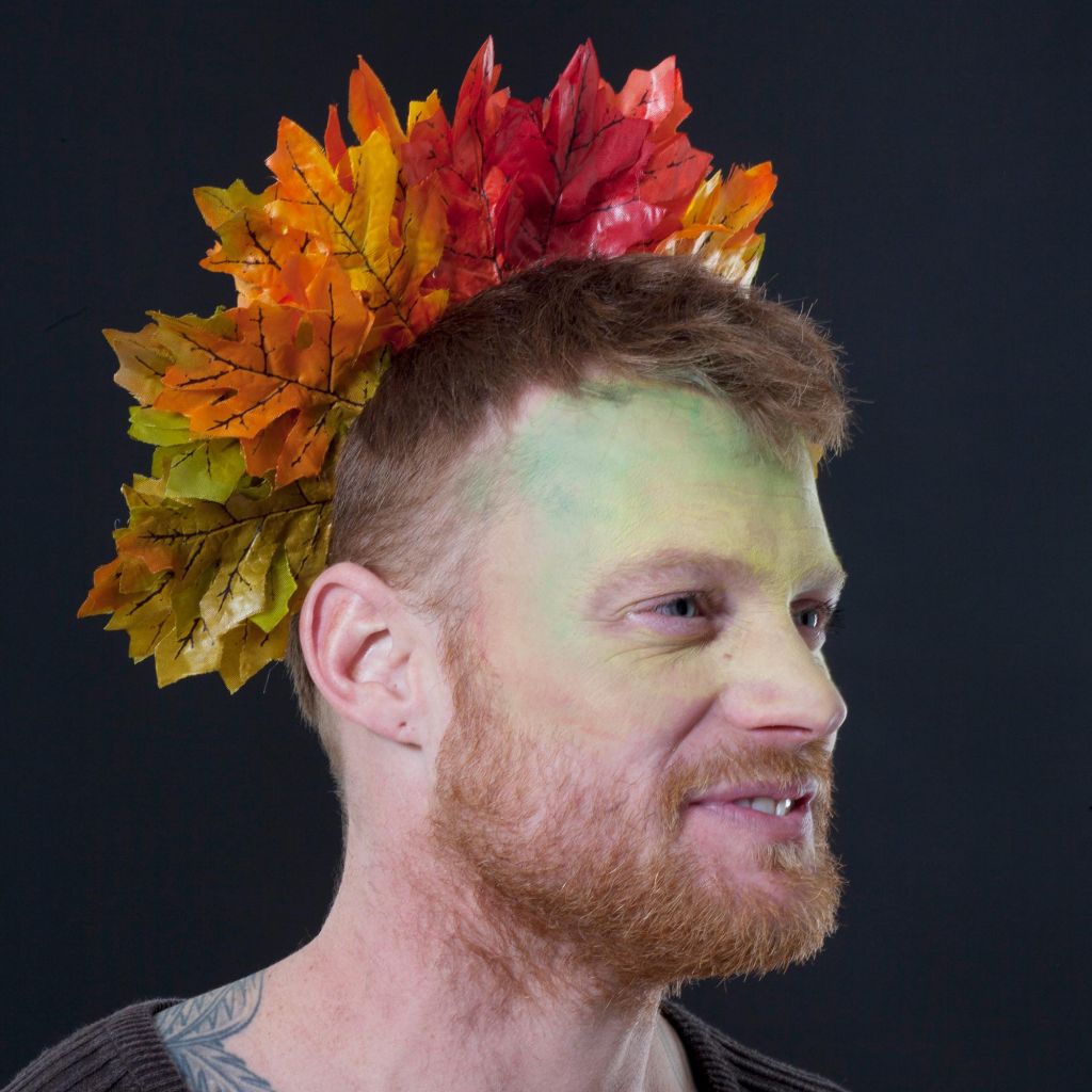 Green Man Headdress - Autumn Oak Leaf Leaf Crown - theheadonista